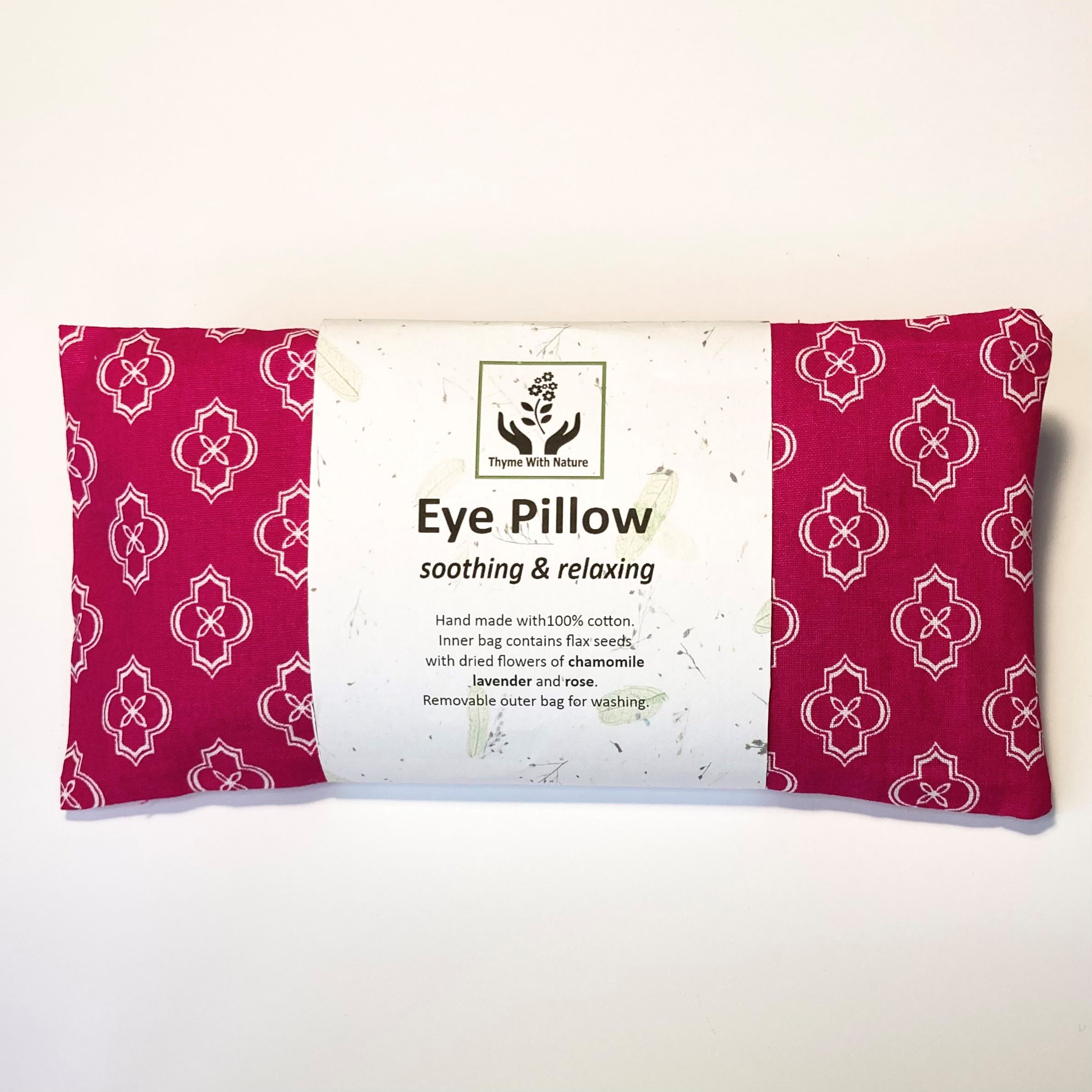 Eye Pillow-floral pink design - Thyme With Nature
